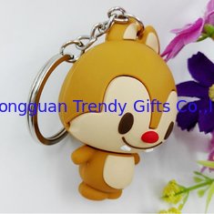 China Cheap Custom Cartoon Animal Shaped 3d Soft PVC Keychain / 3d Rubber Keychain OEM supplier