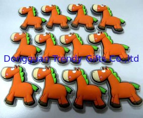 China Cartoon Orange Donkey 3d Soft PVC Patches / Labels For Children Clothes Accessories supplier