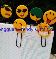 China Funny Emoji Rubber PVC Bookmarks / 3d PVC Book Clips For Scenic Spot Promotional Gift supplier