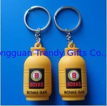 China Custom 3d Gas Cylinder Bottle Shape Rubber PVC Keychain Key Holder For Advertising Souvenirs supplier