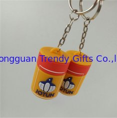 China Personalized Drink Water Bottle Shaped Silicone Rubber PVC Keychains / Key Holders supplier