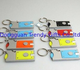 China Cheap Wholesale Led Coin Holder Keychain Led Flashlight With Custom Print Logo For Promotional Gift supplier