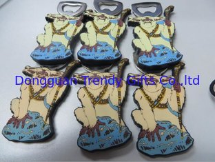 China Cute 3D Cartoon Character Shape Soft PVC Fridge Manget Bottle Opener for Club Beer Promotion supplier