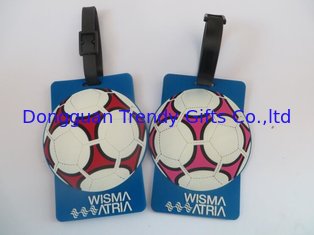 China Custom 2D/3D Football Design Silicone Travel Luggage Tag / Souvenir Plastic Luggage Tag For Word Cup Promotion supplier