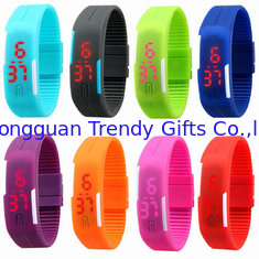 China Ultra Thin Sport Digital Led Bracelet Watches In Hard PU Material, Customized Logo On The Buckle supplier