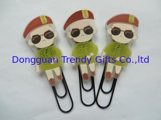 China Cool 3D Descendants of the Sun Rubber PVC Paper Clips / Book Clips In Green Color Uniform , Best Boys Girls Souvenirs supplier