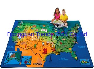China Factory Wholesale Baby Nylon Play Mat With World Map Printed For Baby Education Care , Size 100*100 CM supplier