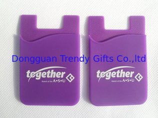 China Custom Printed Logo Cell Phone Case Card Holder Card Pouch With 3M Sticker , For Business Card Credit Card supplier