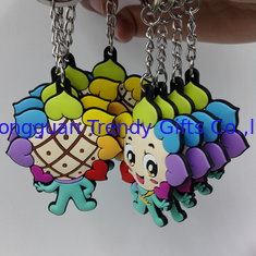 China Colorful Flower Shape PVC Toy Keychain Key Holder With High Quality Metal Chain, Double-sided Embossed Logo supplier