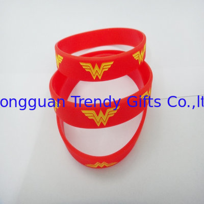 Debossed Silicone bracelet with filled ink supplier