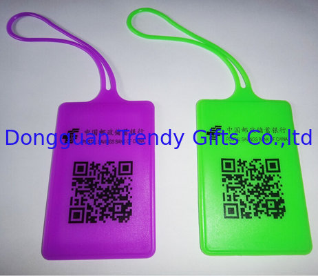 Customized Silicone Tag / Silicone Card Holder / Silicone Cover With Print Bar Code supplier