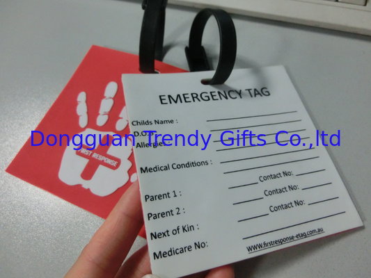 Factory Wholesale Quality Emergancy Tag / Silicone Travel Tag / Luggage Tag For Kids supplier
