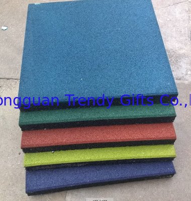 Colorful Playground Rubber Mats / Rubber Gym Floor Mats /Outdoor Rubber Tiles 50*50*5CM supplier