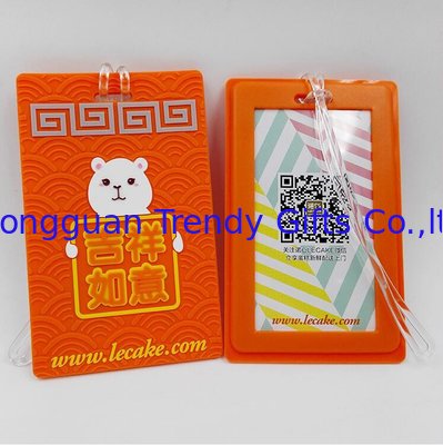 Fashionable Orange Silicone Luggage Tags / Travel Hotel Tags For Advertisement Gift supplier