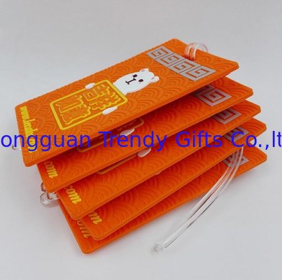 Fashionable Orange Silicone Luggage Tags / Travel Hotel Tags For Advertisement Gift supplier