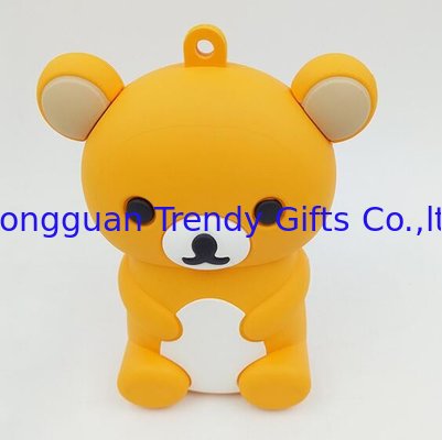 Fashion 3d Soft PVC Cartoon Bear Power Bank With High Quality USB Cable For Mobile Phone supplier