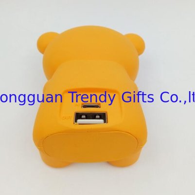 Fashion 3d Soft PVC Cartoon Bear Power Bank With High Quality USB Cable For Mobile Phone supplier