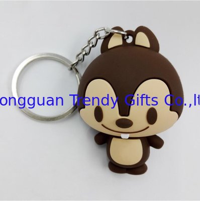 Cheap Custom Cartoon Animal Shaped 3d Soft PVC Keychain / 3d Rubber Keychain OEM supplier