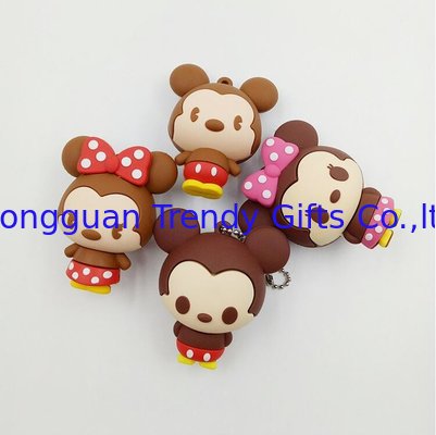 Cheap Custom Cartoon Animal Shaped 3d Soft PVC Keychain / 3d Rubber Keychain OEM supplier