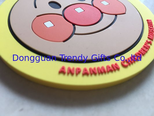 Round Embossed Silicone Cup Coaster / Silicone Non-slip Bottle Mats Wine Bottle Coaster supplier