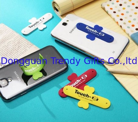 Cheap Touch U-Shape Cell Phone Stand Holder / 3M Sticker Silicone Mobile Phone Stand,Accept Logo Print supplier