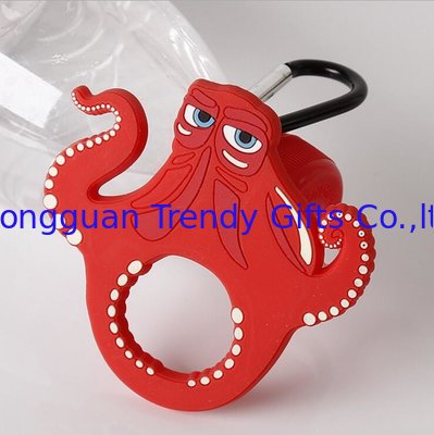 Promotional Silicone Bottle Opener Keychain / Rubber Soft PVC Drink Bottle Opener Cool Animal Design supplier