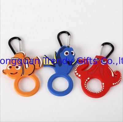 Promotional Silicone Bottle Opener Keychain / Rubber Soft PVC Drink Bottle Opener Cool Animal Design supplier