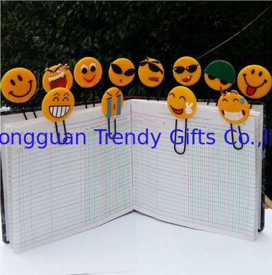 Funny Emoji Rubber PVC Bookmarks / 3d PVC Book Clips For Scenic Spot Promotional Gift supplier