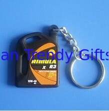 Custom 3d Gas Cylinder Bottle Shape Rubber PVC Keychain Key Holder For Advertising Souvenirs supplier
