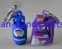 Custom 3d Gas Cylinder Bottle Shape Rubber PVC Keychain Key Holder For Advertising Souvenirs supplier