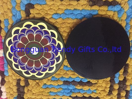Custom Big Size Round Silicone Cup Coaster / Soft PVC Table Placemat  With High Quality Digital Print supplier