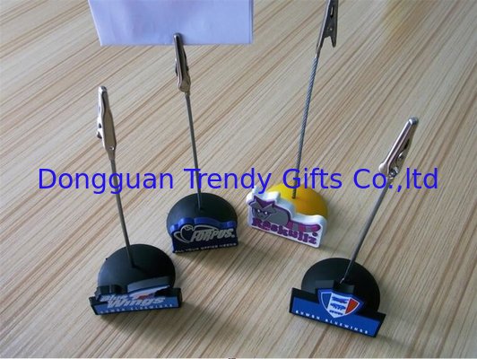Personalized Cartoon 3D Soft PVC Memo Clips / Name Card Holder Stand On Desk For  Office Accessories supplier