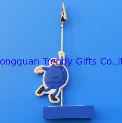 Personalized Cartoon 3D Soft PVC Memo Clips / Name Card Holder Stand On Desk For  Office Accessories supplier