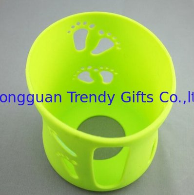 Heat Resistant Footprint Stars Design Silicone Feeding Bottle Cover Silicone Cup Lid For Glass Accessories supplier