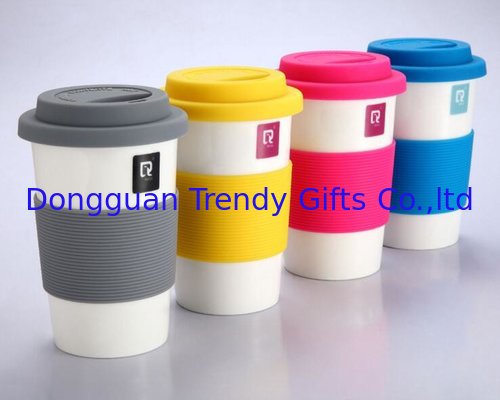 Candy Colour Silicone Rubber Coffee Cup Lid And Sleeve With High Quality Heat Resistant And Anti Slip For Drinkware supplier
