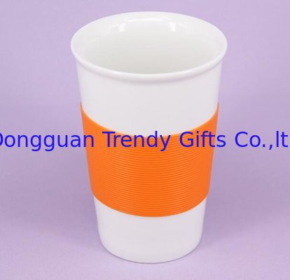 Candy Colour Silicone Rubber Coffee Cup Lid And Sleeve With High Quality Heat Resistant And Anti Slip For Drinkware supplier