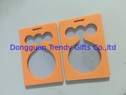 High Quality Orange Soft PVC Name Card Pouch With Clear PVC Insert For Exhibition Card Tag supplier