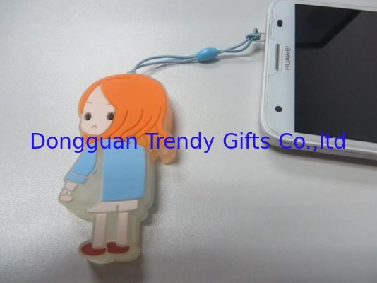 Custom 2d/3d Soft PVC Cartoon Figures Shape With Durable Elastic Lanyard For Mobile Phone Accessories supplier