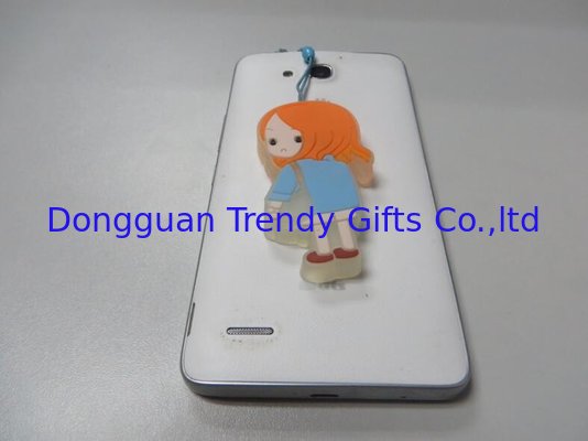 Custom 2d/3d Soft PVC Cartoon Figures Shape With Durable Elastic Lanyard For Mobile Phone Accessories supplier