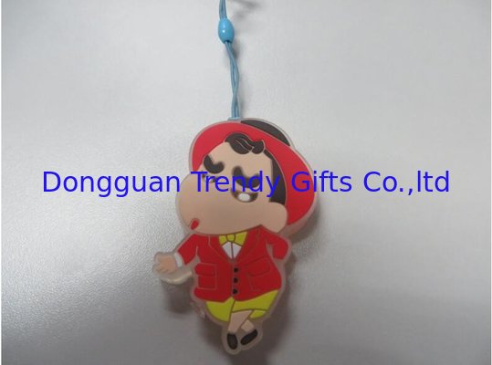 Custom 2d/3d Soft PVC Cartoon Figures Shape With Durable Elastic Lanyard For Mobile Phone Accessories supplier