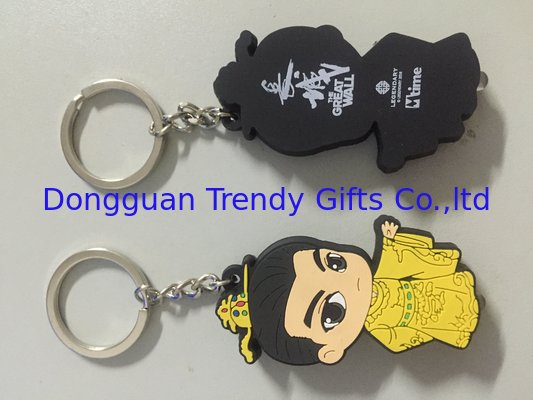 Personalized Ancient Emperor 3d Rubber Soft PVC Led Light Keychain Printing Company Brand Name For Souvenir Gift supplier