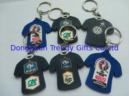 Custom 2d/3d Football Team Sportswear Shape Soft PVC Keychain For Euro 2016 Official Broadcast Gift supplier