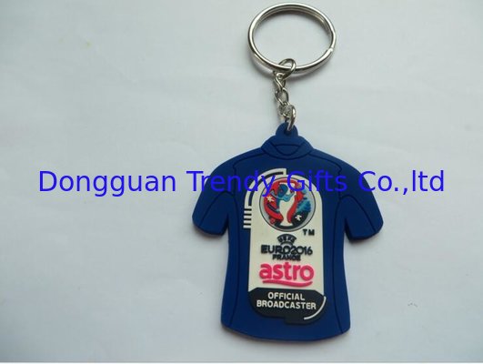 Custom 2d/3d Football Team Sportswear Shape Soft PVC Keychain For Euro 2016 Official Broadcast Gift supplier