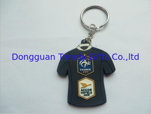 Custom 2d/3d Football Team Sportswear Shape Soft PVC Keychain For Euro 2016 Official Broadcast Gift supplier