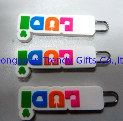 Double Sided Embossed Logo 2D/3D Soft PVC Zipper Pullers Zipper Head For Factory Clothing Decoration supplier