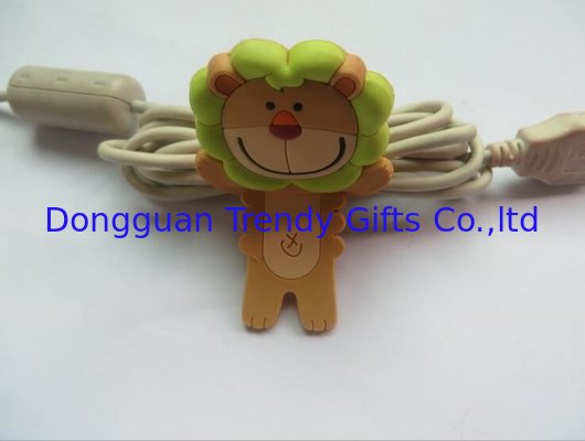 Custom Made Cute Animal Cable Winder Rubber Soft PVC Earphone Headphone Charms For School Students Gift supplier