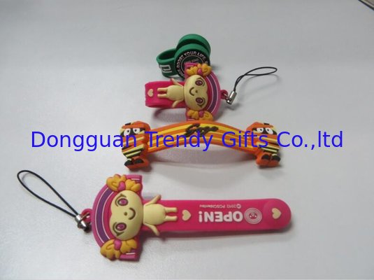 Multi Function Cute Charms Earphone Silicone Cable Winder Keyring In Pink Color For Girls Lanyard supplier