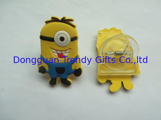 Multifunctional Cute Minions Soft PVC Bookmark / Paper File Holder / Nets Clip Accept Custom Other Shapes For Promotion supplier