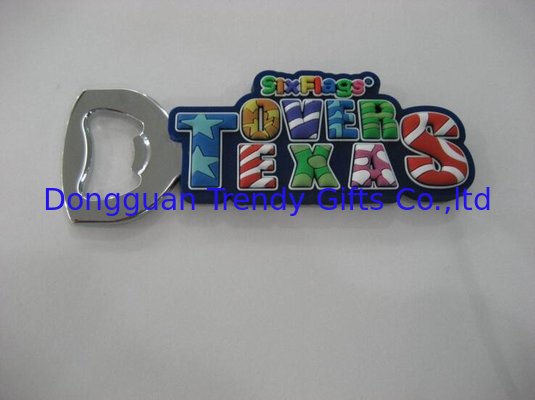 Customized Singapore Prague Country Name Letters Rubber PVC Fridge Magnet Bottle Opener For Travel Gift supplier