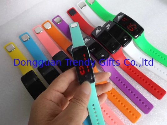 Cheap Promotional Glass Silicone Led Bracelet Wrist Watches With Red Light Time Display In Stock ,Fast Delivery supplier